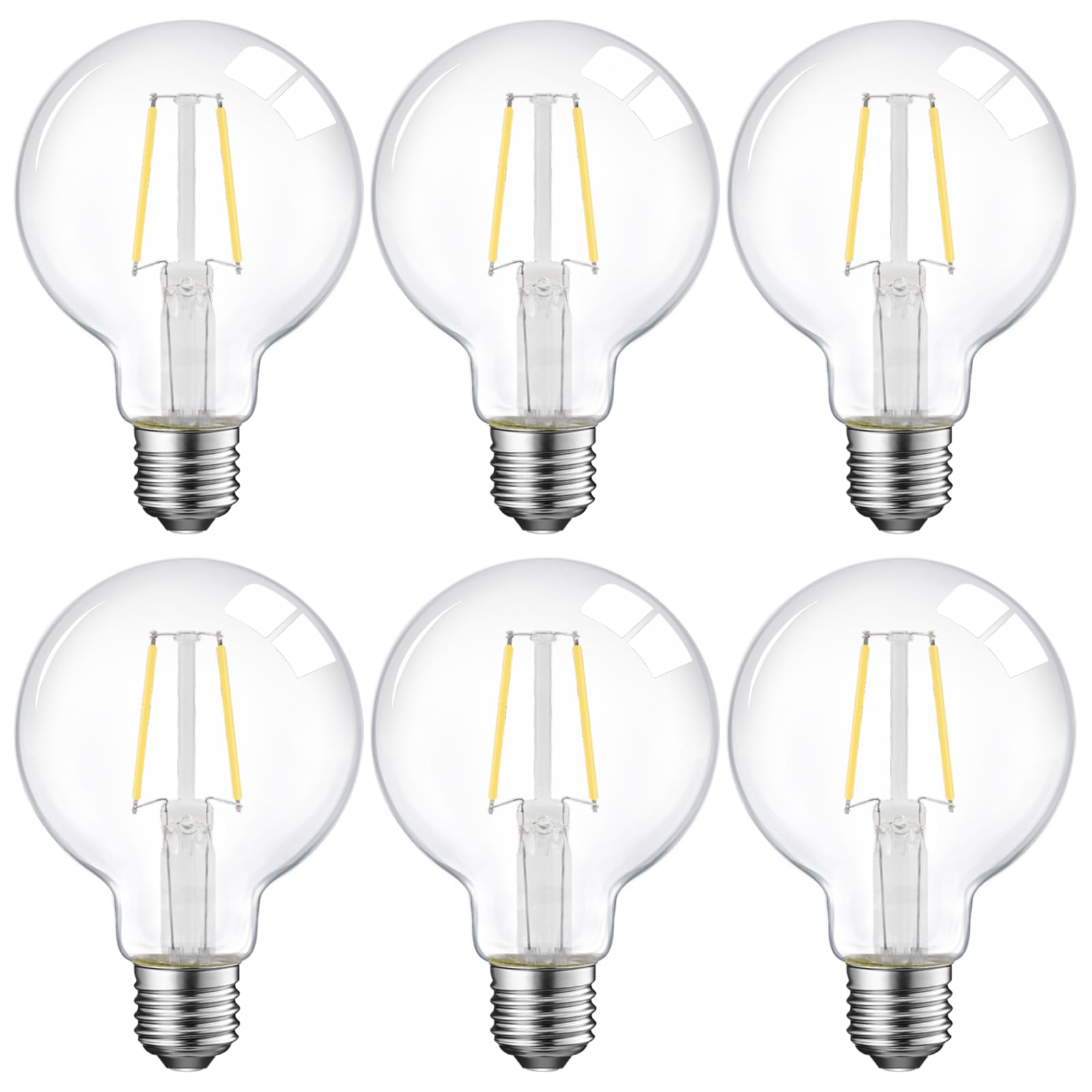 Dimmable LED Edison Light Bulb, G25 (G80) Globe Bulb, 60W Equivalent ...