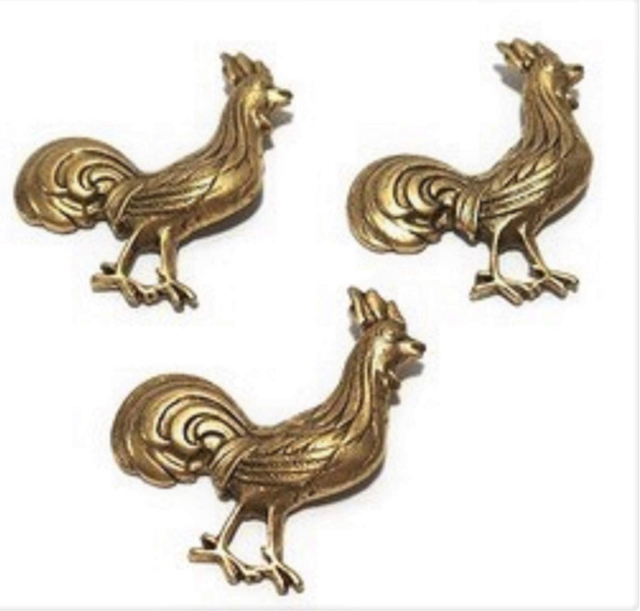 Amazon.com: Rooster Magnets, 3pc Set, Antique Gold : Home & Kitchen