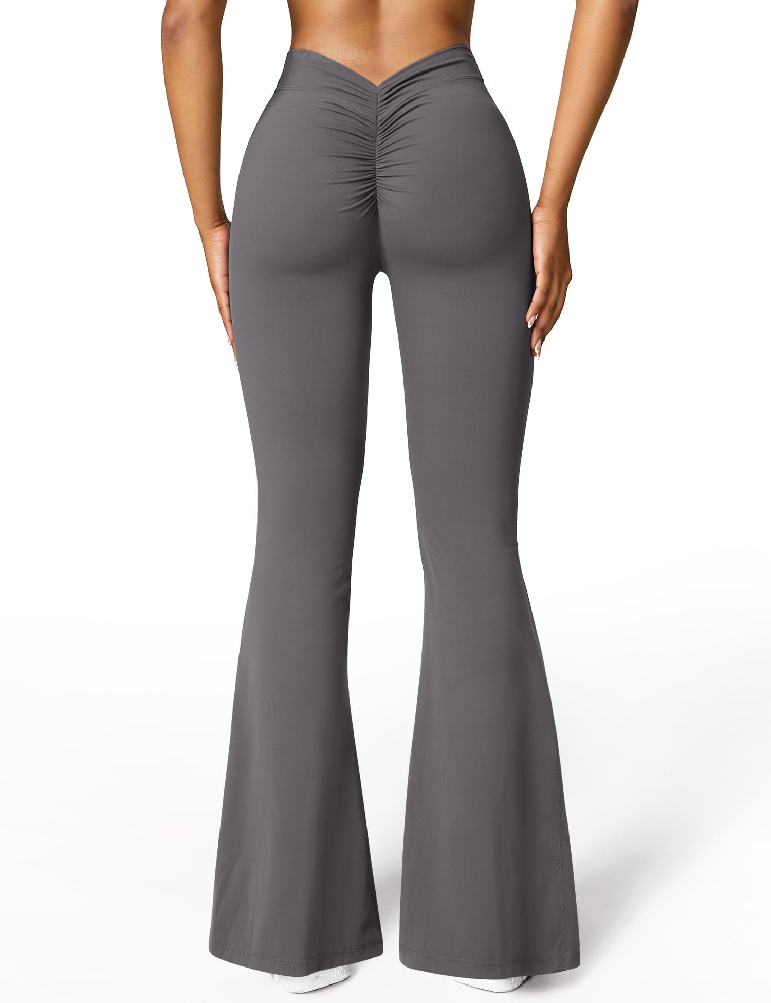 Snapklik.com : V Back Scrunch Flares Leggings Gym Workout Lifting ...