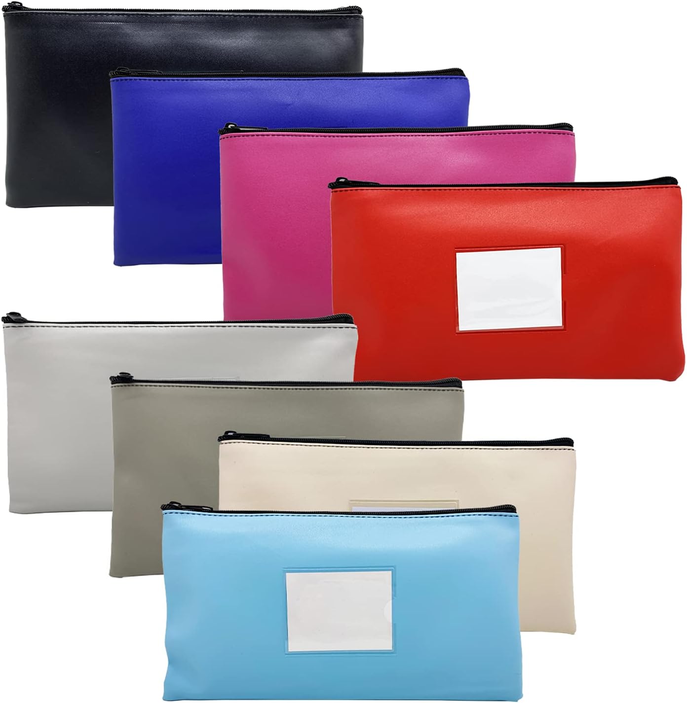 Bank Deposit Money Bag Pouch (8 Pack), Utility Leatherette Securit ...