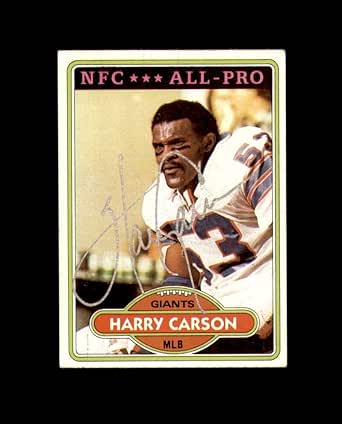Harry Carson Signed 1980 Topps New York Giants Autograph at Amazon's ...