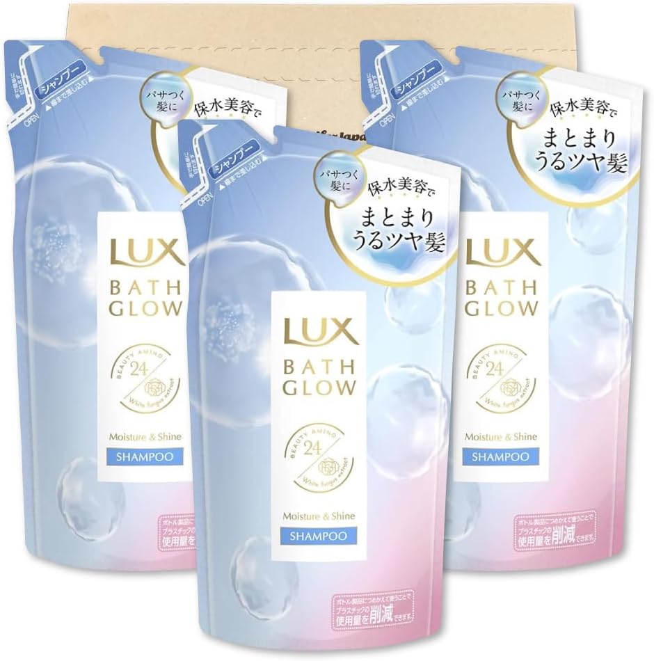 Amazon | LUX(ラックス) バスグロウ モイスチャLUX(ラックス)バスグロウ モイスチャー&シャイン シャンプー 詰め替え用 350g ×3袋セット PSJBOX ノンシリコン ...