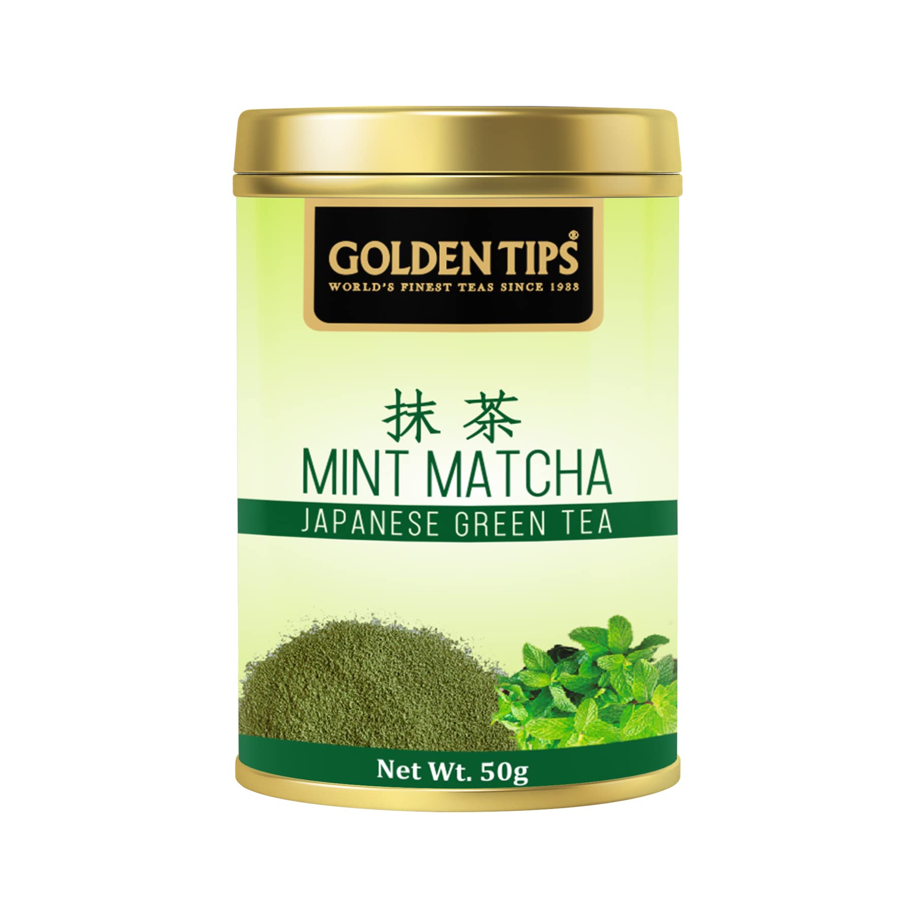 Buy Golden Tips Japanese Mint Matcha Green Tea Powder Tin Can (50 Gram ...