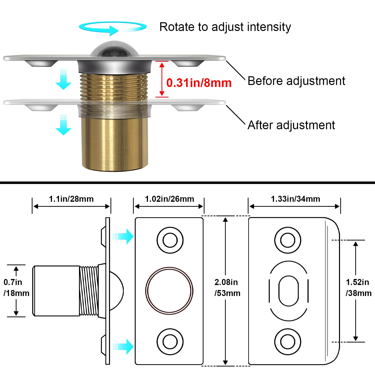 Snapklik.com : Ball Catch For Top Of Door, Closet Door Ball Catch ...