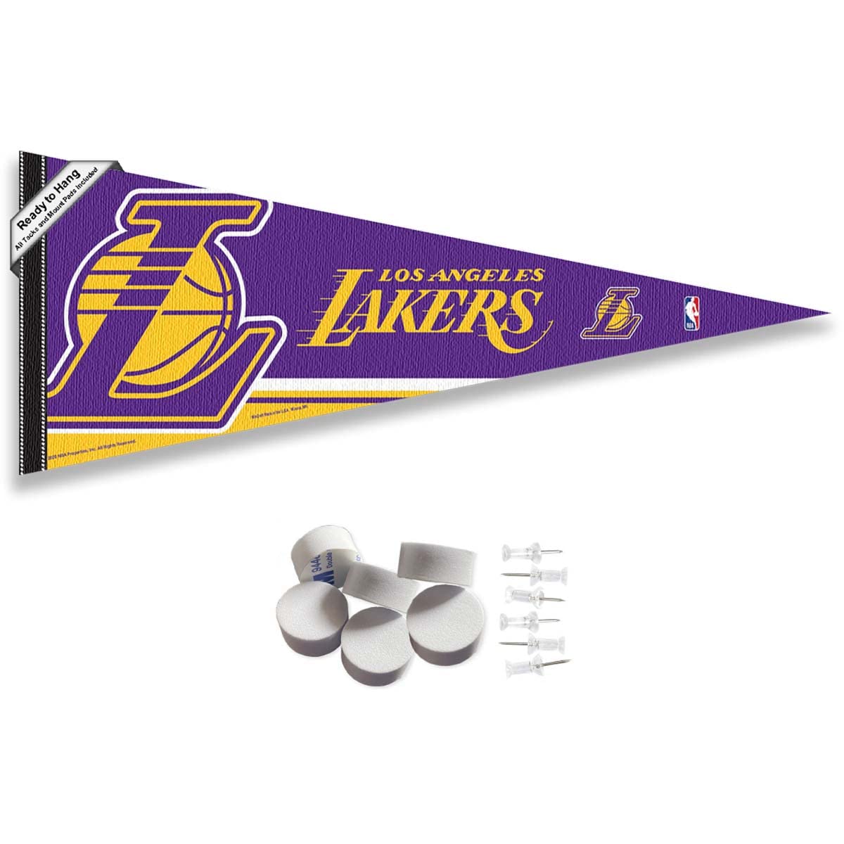 Amazon.com : Los Angeles Lakers Pennant Flag and Wall Tack Pads Mounts ...