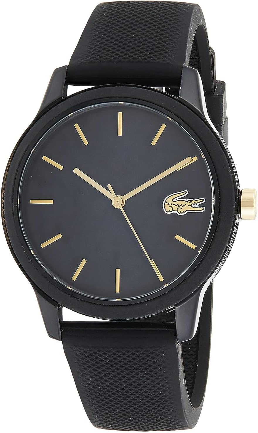 Lacoste Analog Quarzuhr für Herren mit Schwarzes Silikonarmband ...