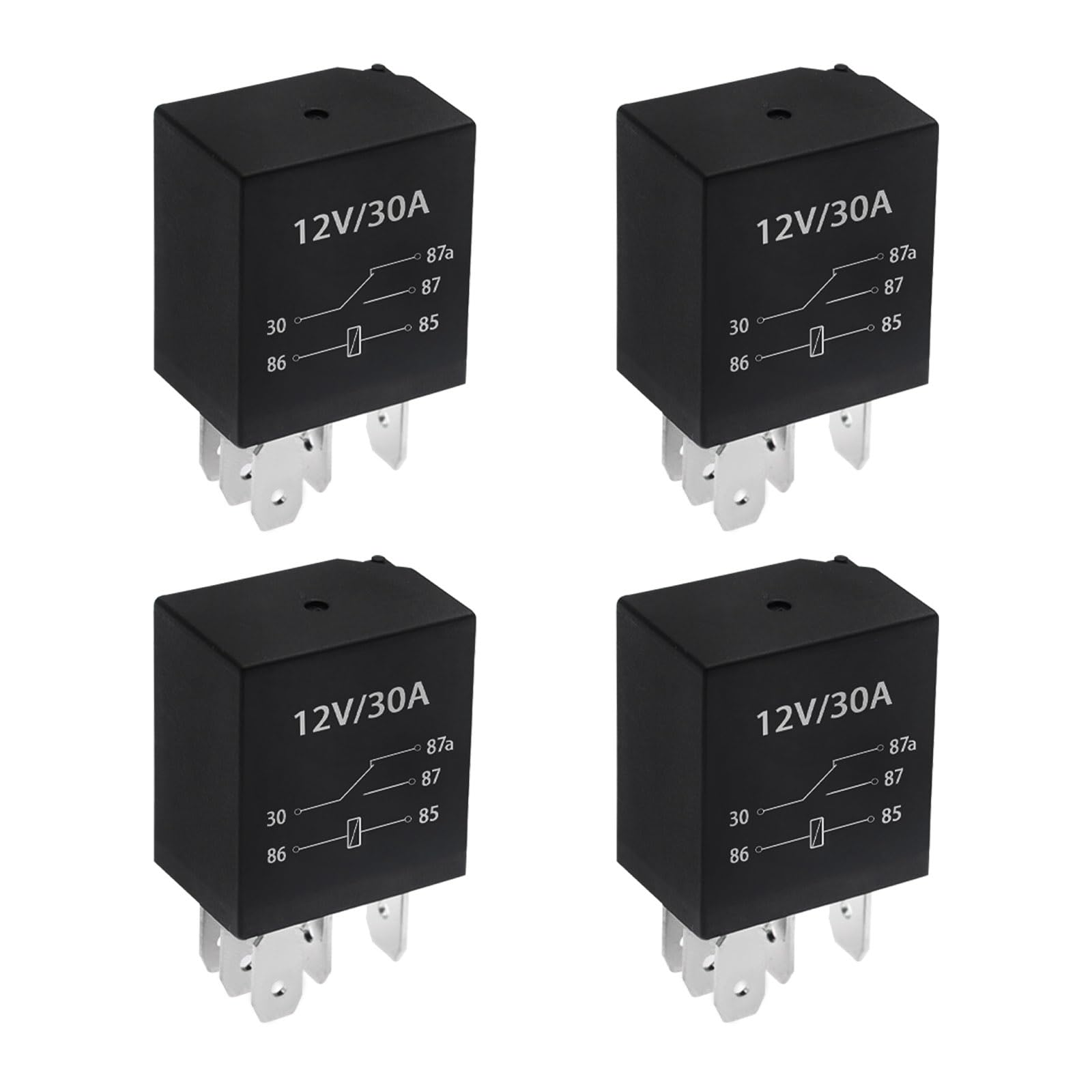 Snapklik.com : 4PCS 5 Pin 30A 12V Starter Relay, Multi-Purpose ...