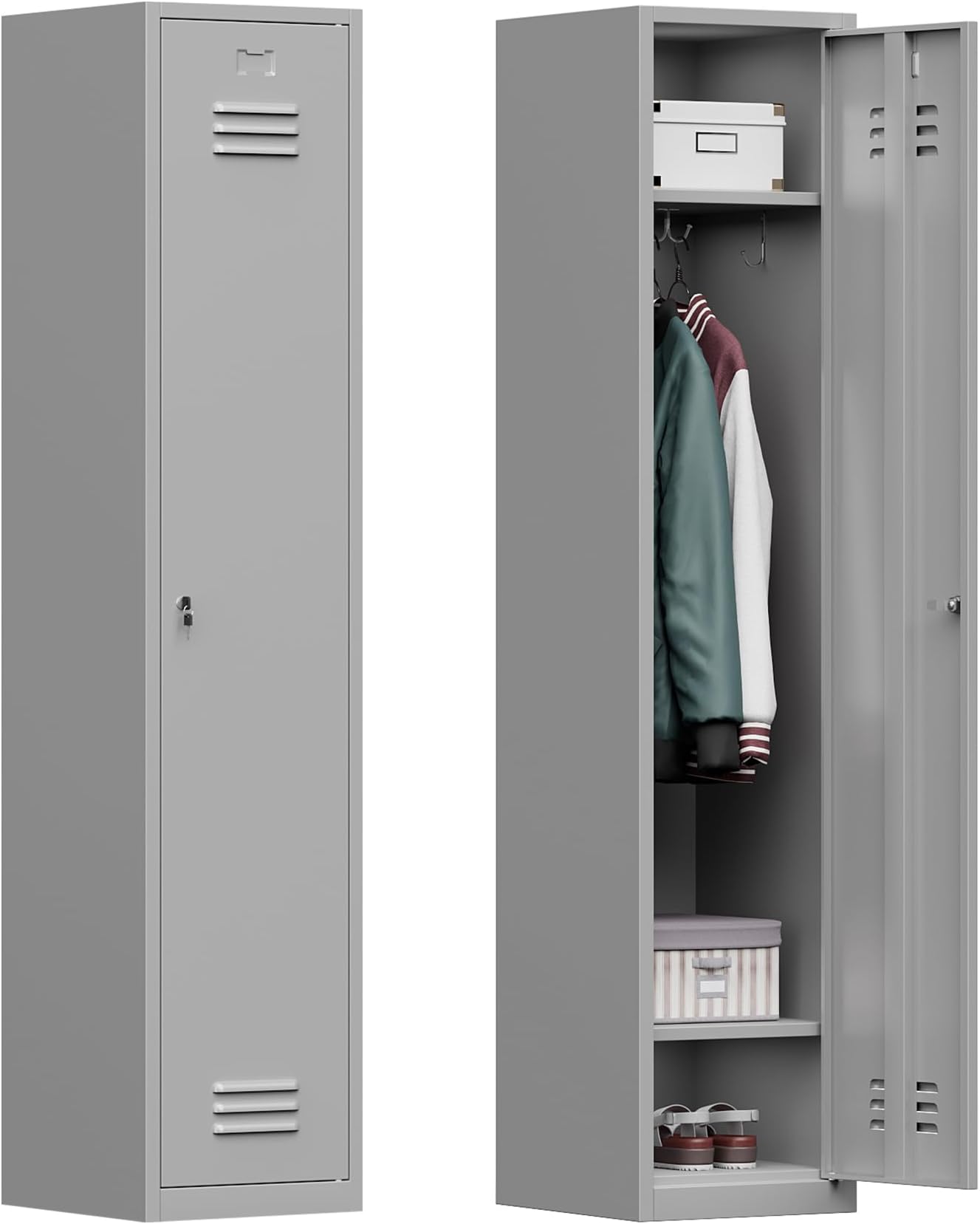 Amazon.com: IKIMI 66" Metal Lockers for Employee 1 Door Storage Locker ...
