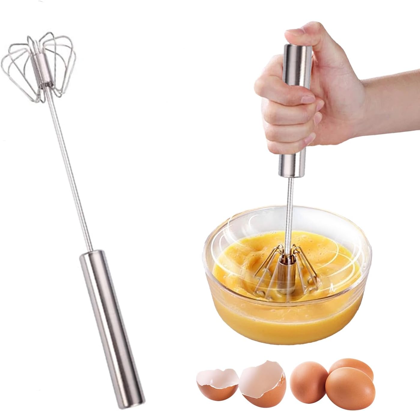 Amazon.com: Ortarco 12 Inch Semi-automatic Whisk, 304 Stainless Steel ...