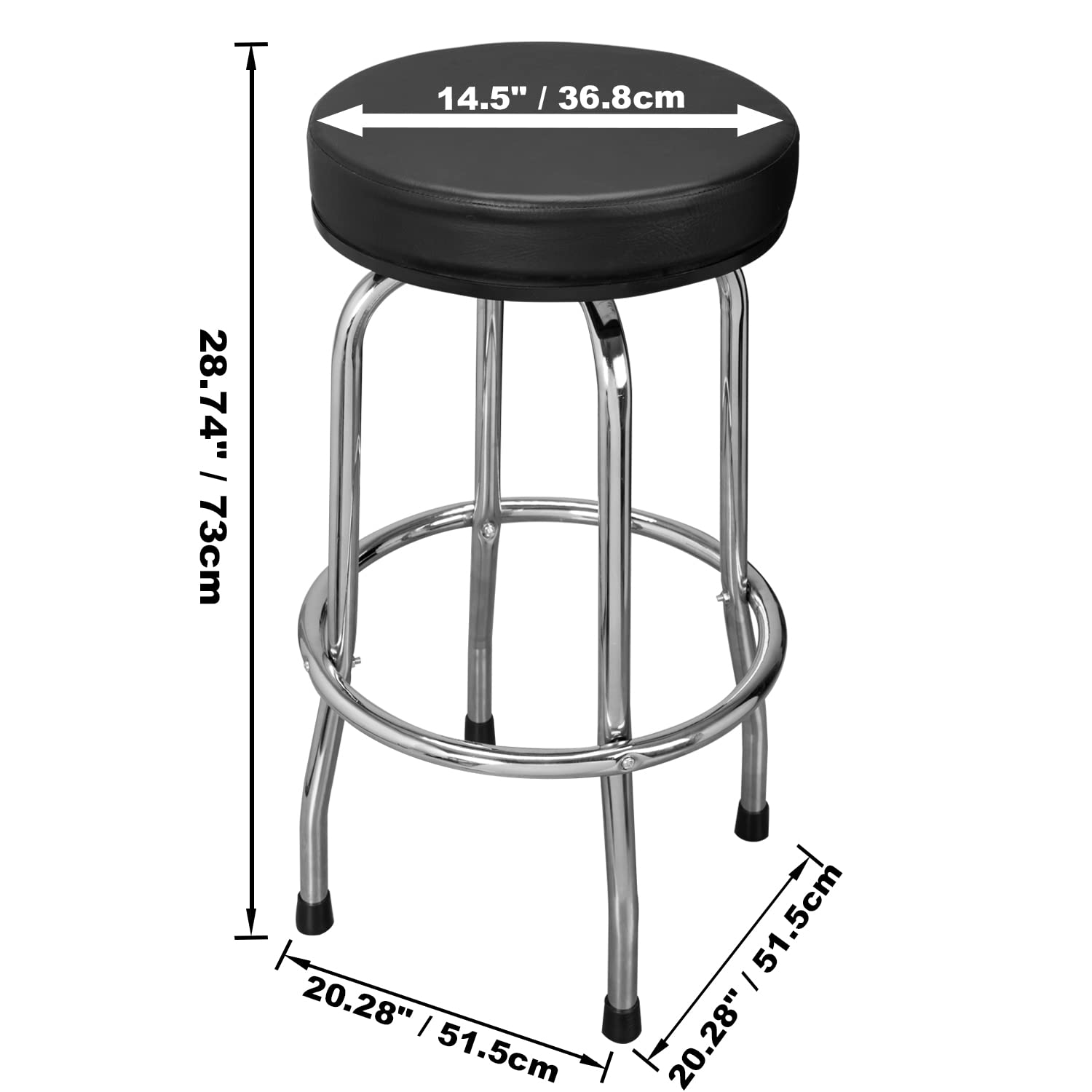 Snapklik.com : Torin ATRP6185B Swivel Bar Stool: Padded Garage/Shop Seat