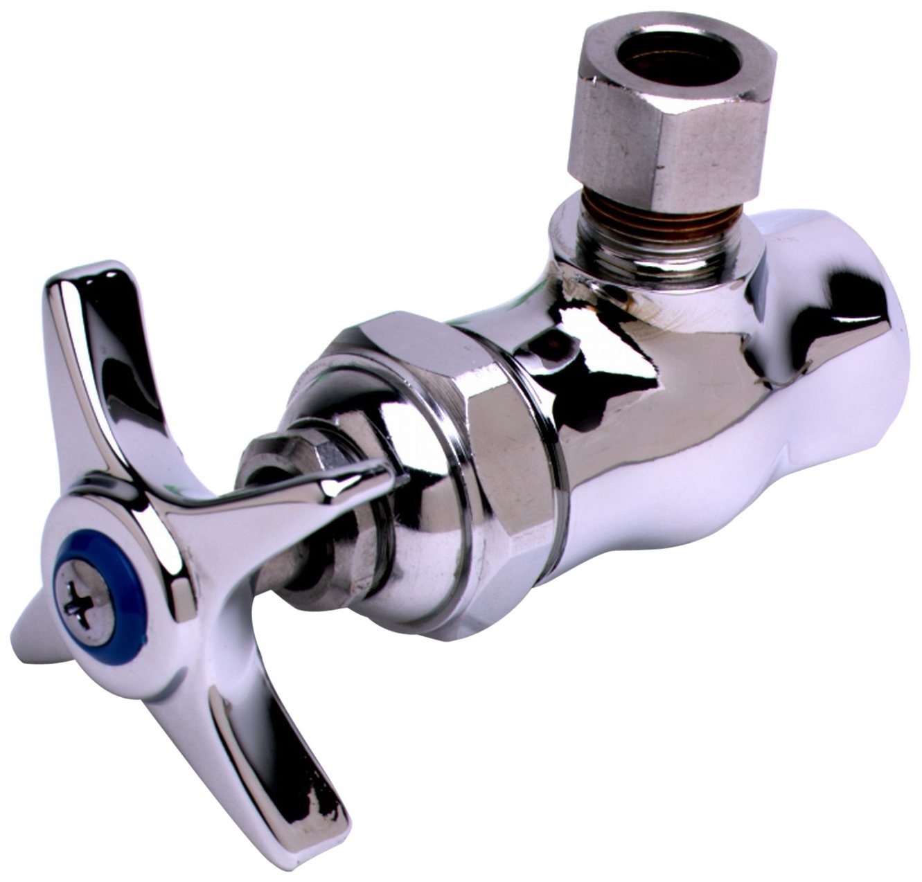 T&S Brass B-1341 Angle Stop, 4-Arm Handle, 3/8-Inch Npt Female Inlet ...