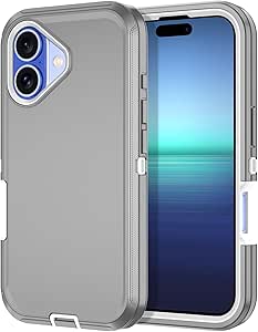 Amazon.com: I-HONVA for iPhone 16 Case Shockproof Dust/Drop Proof 3-Layer Full Body Protection ...
