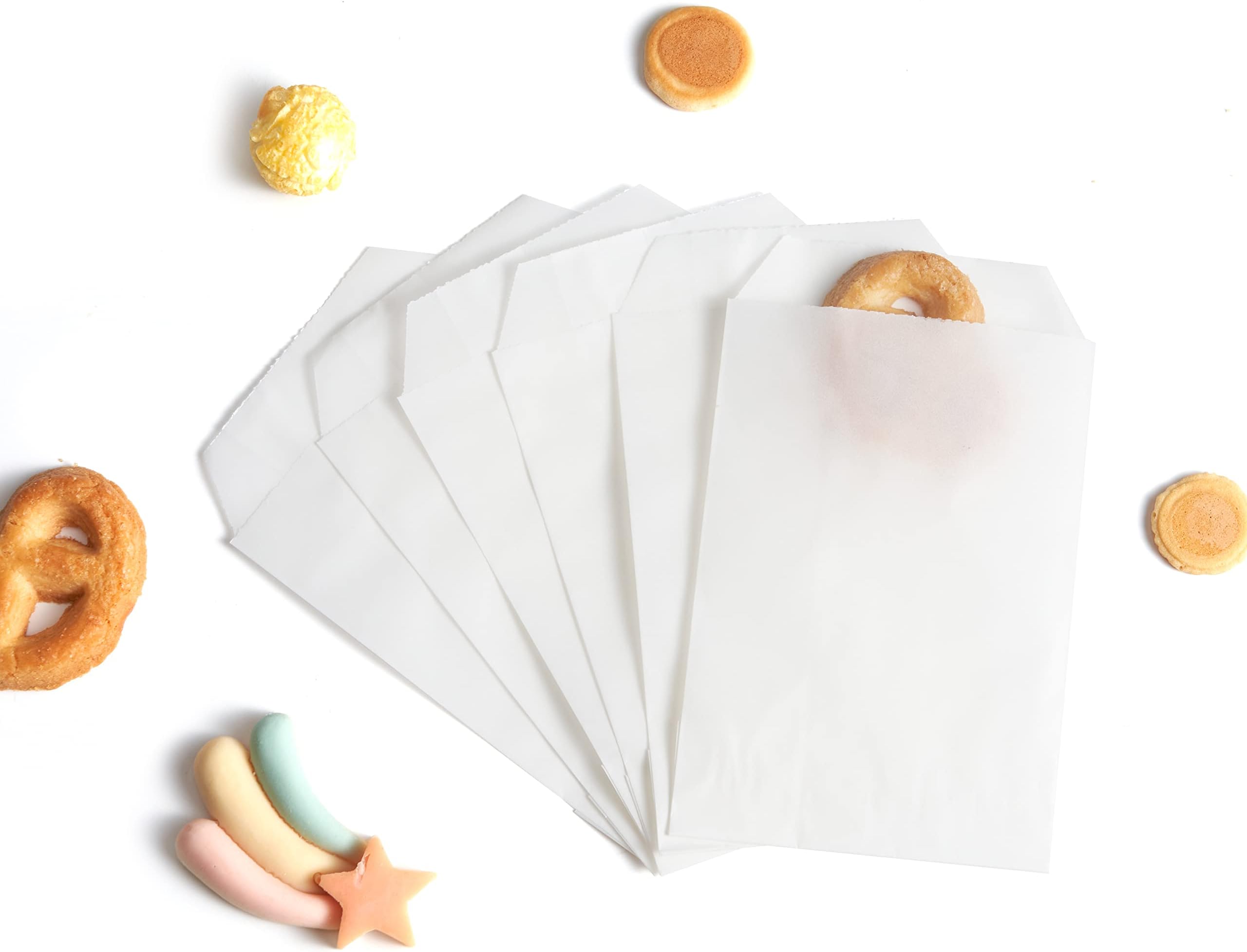 Amazon.com: Bulk Paper Sandwich Bags (200 Pack) - White 7" x 6" x 1 ...