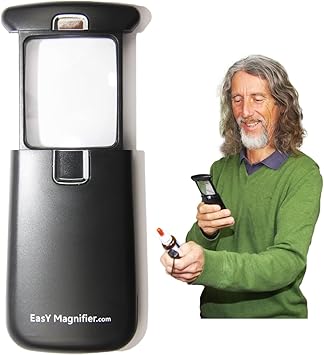 Amazon.com: EasY Magnifier Small Pocket Magnifying Glass 3X with LED ...