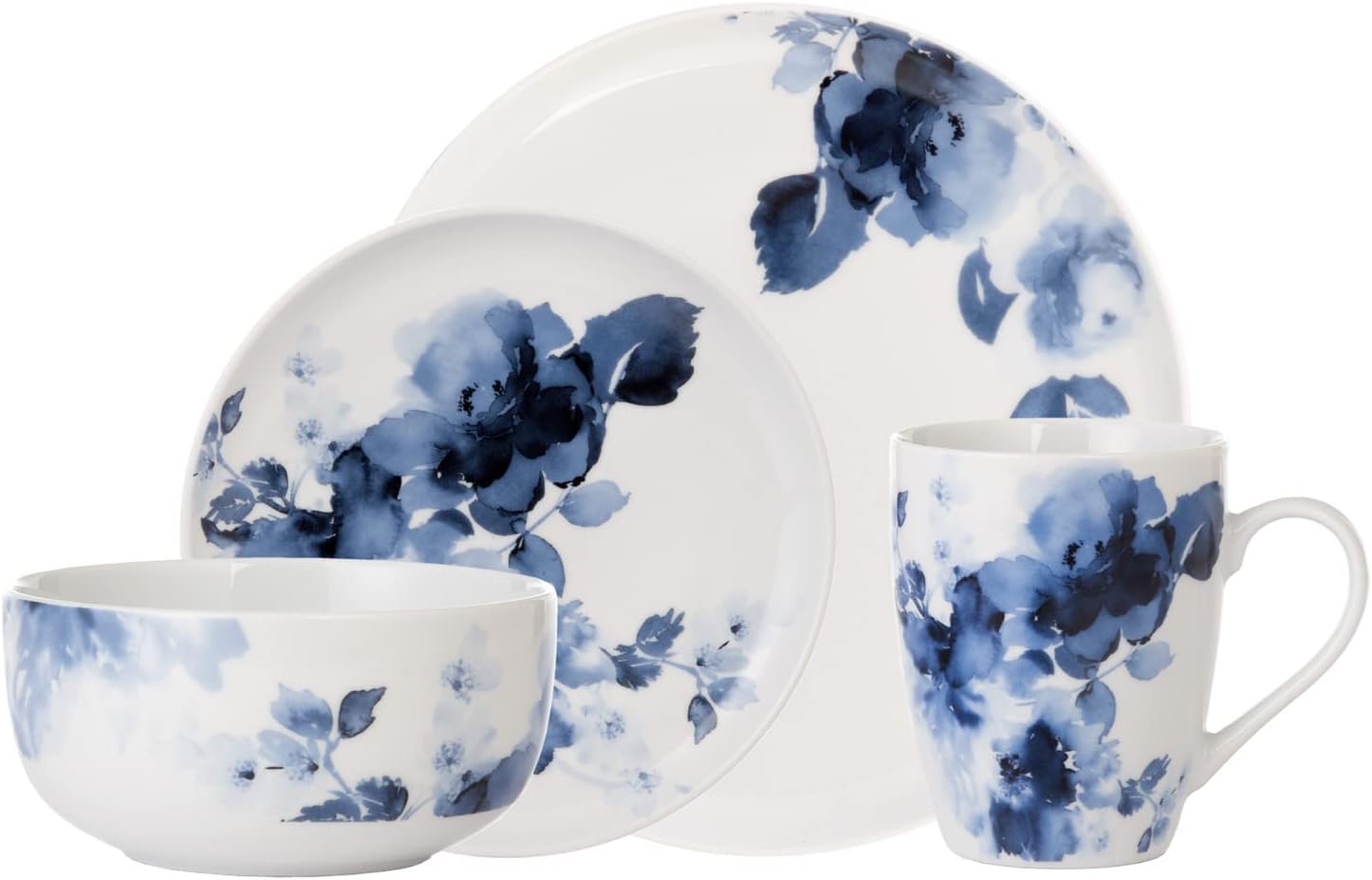Amazon.com | Safdie & Co. Midnight Rose 16 Piece Dinnerware Set ...