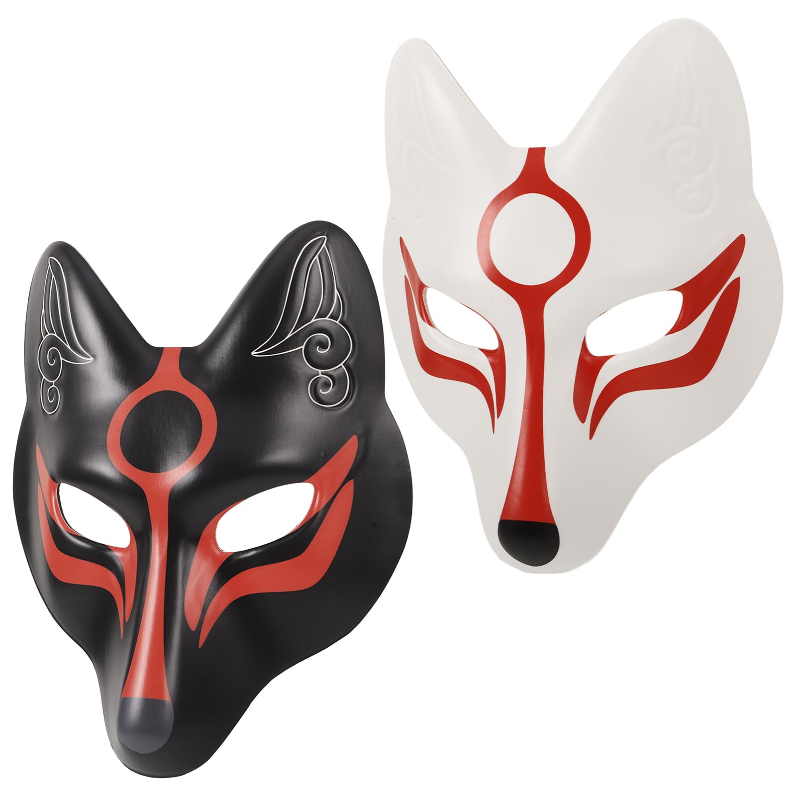 Amazon.com: Toyvian Kitsune Fox Mask 2pcs Cat Mask Fox Face Cover ...