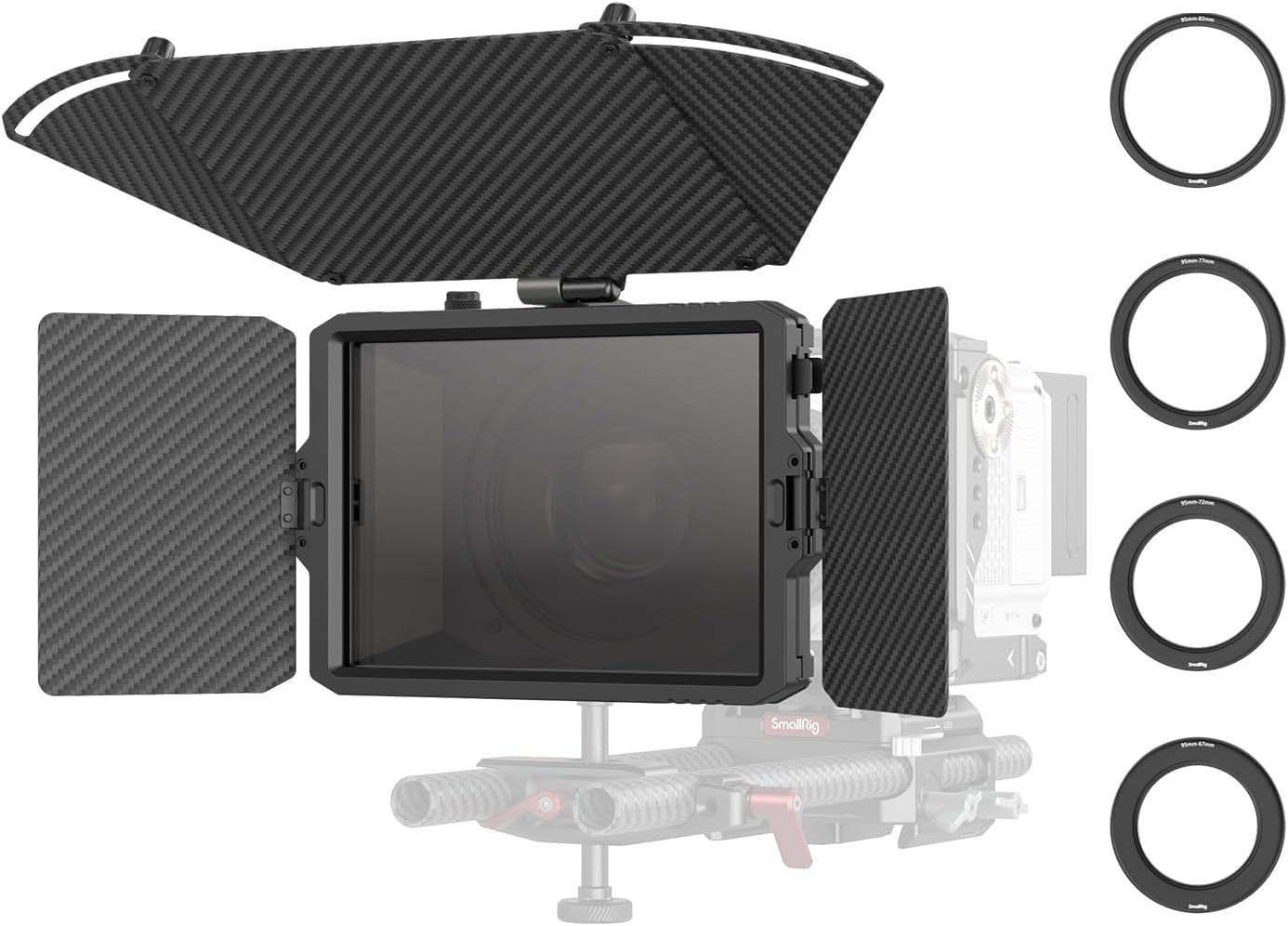 SmallRig Mini Matte Box Pro Flag Kit with Two 4 x 5.65 Filter Frame ...