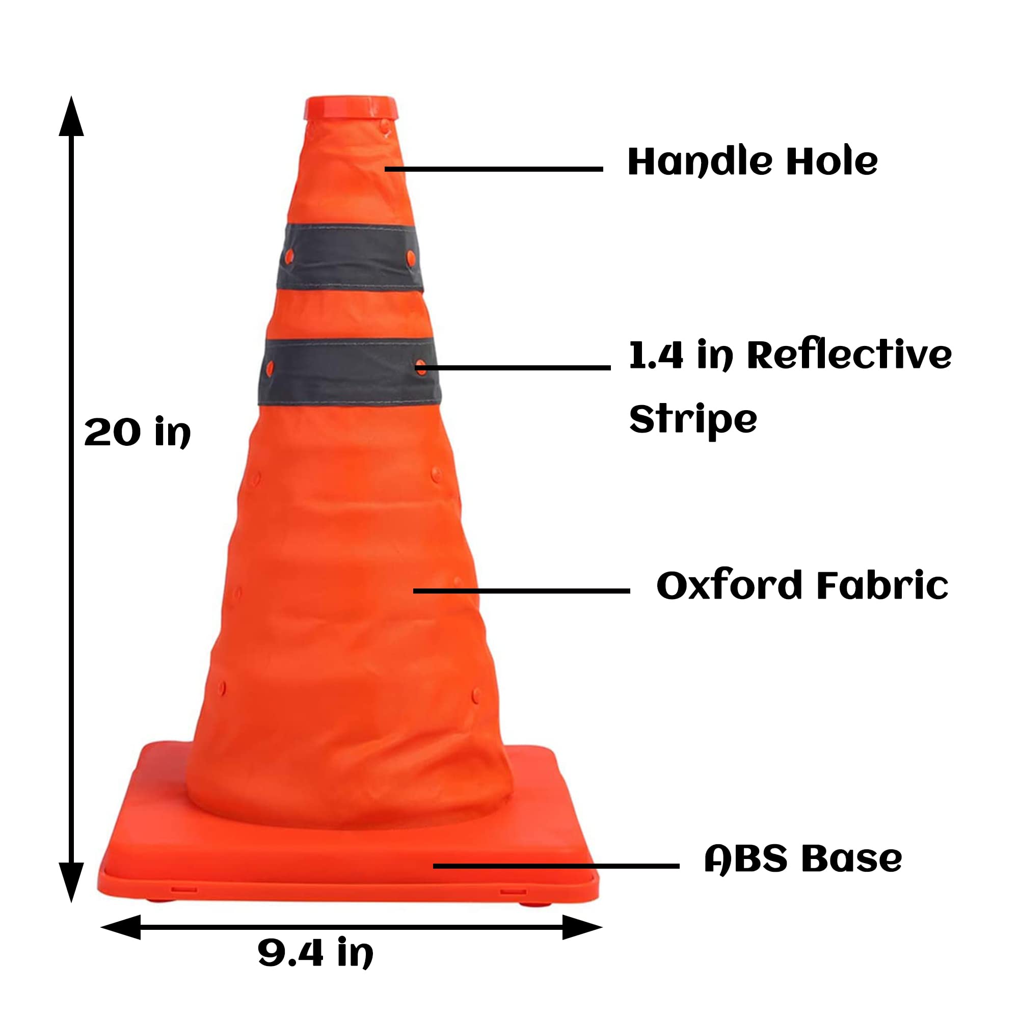Snapklik.com : Sunnyglade 4 Pack 20 Inch Collapsible Traffic Cones ...