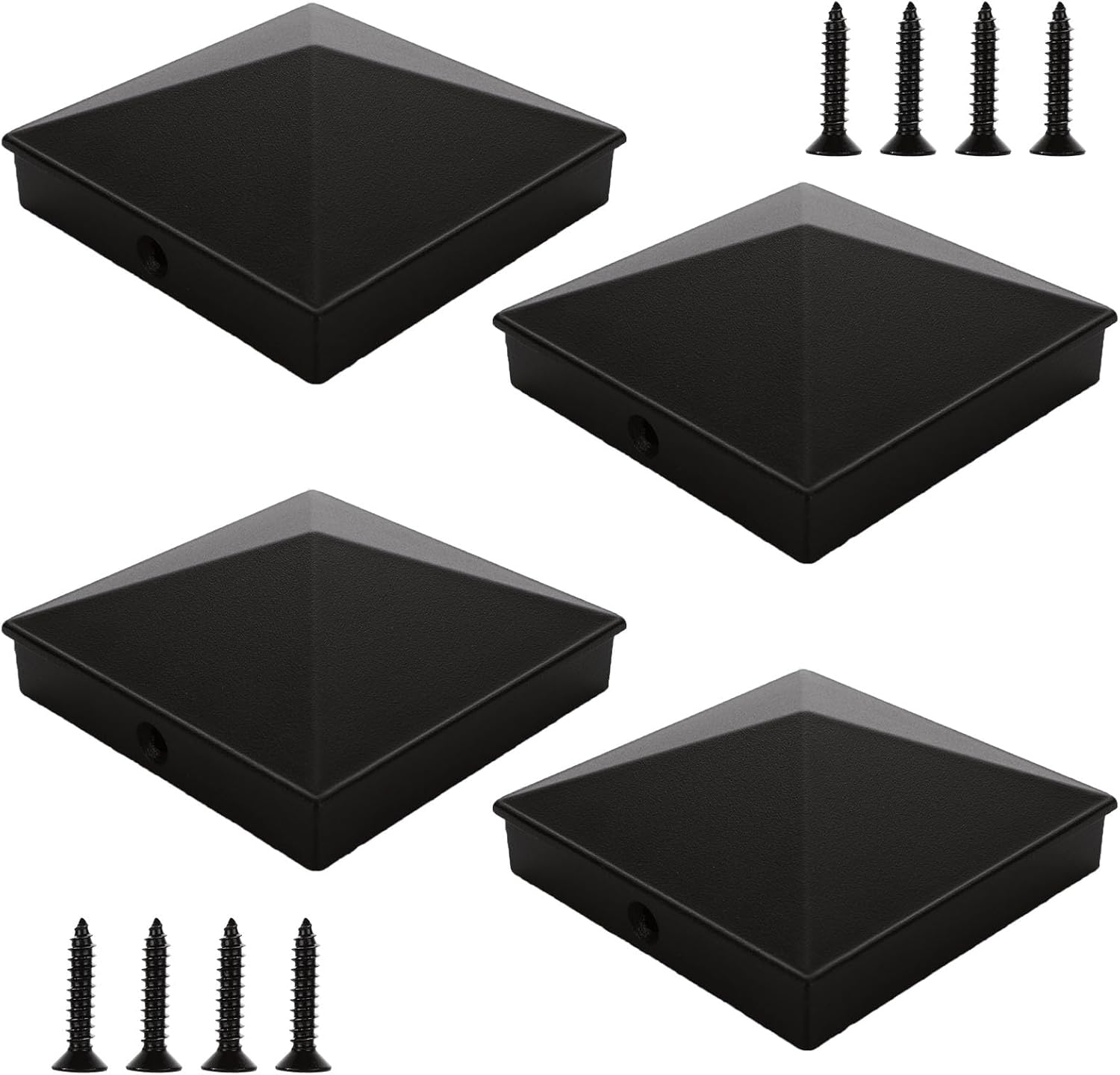 LDHHYH 4 Pack 4x4 Post Caps, Aluminum Pyramid Post Caps (Actual 3.5" x ...