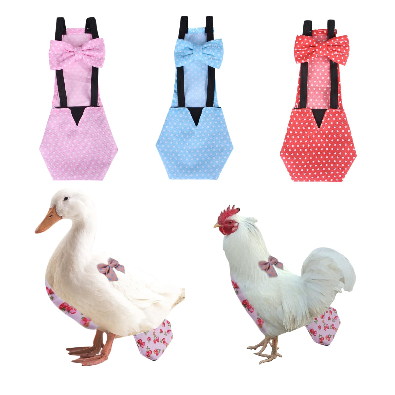 Amazon.com : MANON ROSA Chicken Diapers Bantam Hens - Reusable 3-Piece ...
