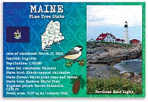 Amazon.com : MAINE STATE FACTS postcard set of 20 identical postcards ...