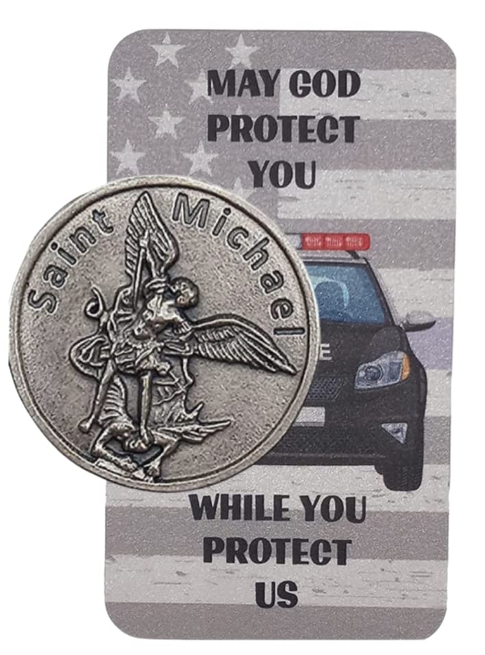Amazon.com: Saint Michael Police Token Set with Officers Holy Prayer ...