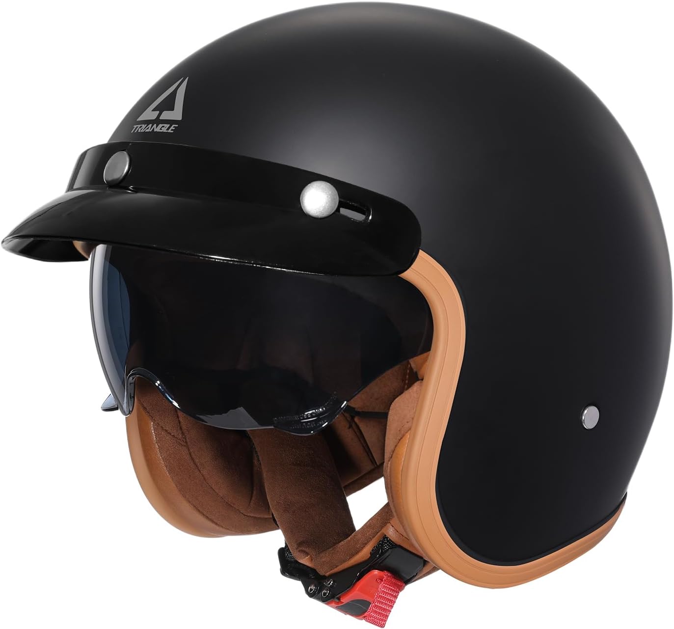 Amazon.com: TRIANGLE 3/4 Motorcycle Helmet,Retro Vespa Open Face Adults ...