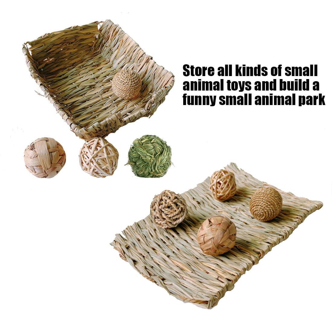 Snapklik.com : Hamiledyi Rabbit Grass Bed,Natural Handmade Hay Mat Chew ...