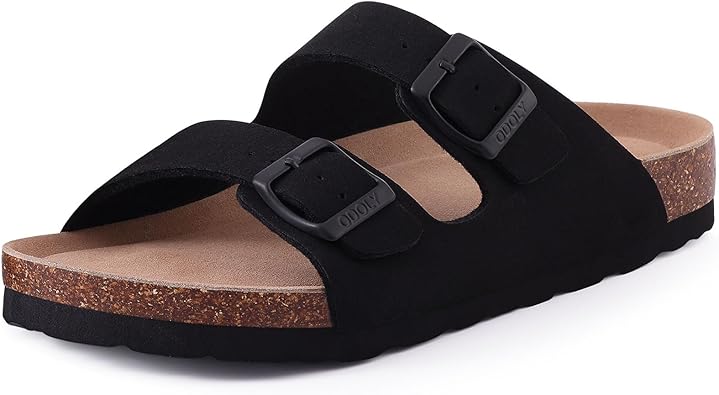 Amazon.com | ODOLY Unisex Cork Footbed Slide Sandal, Arch Support ...