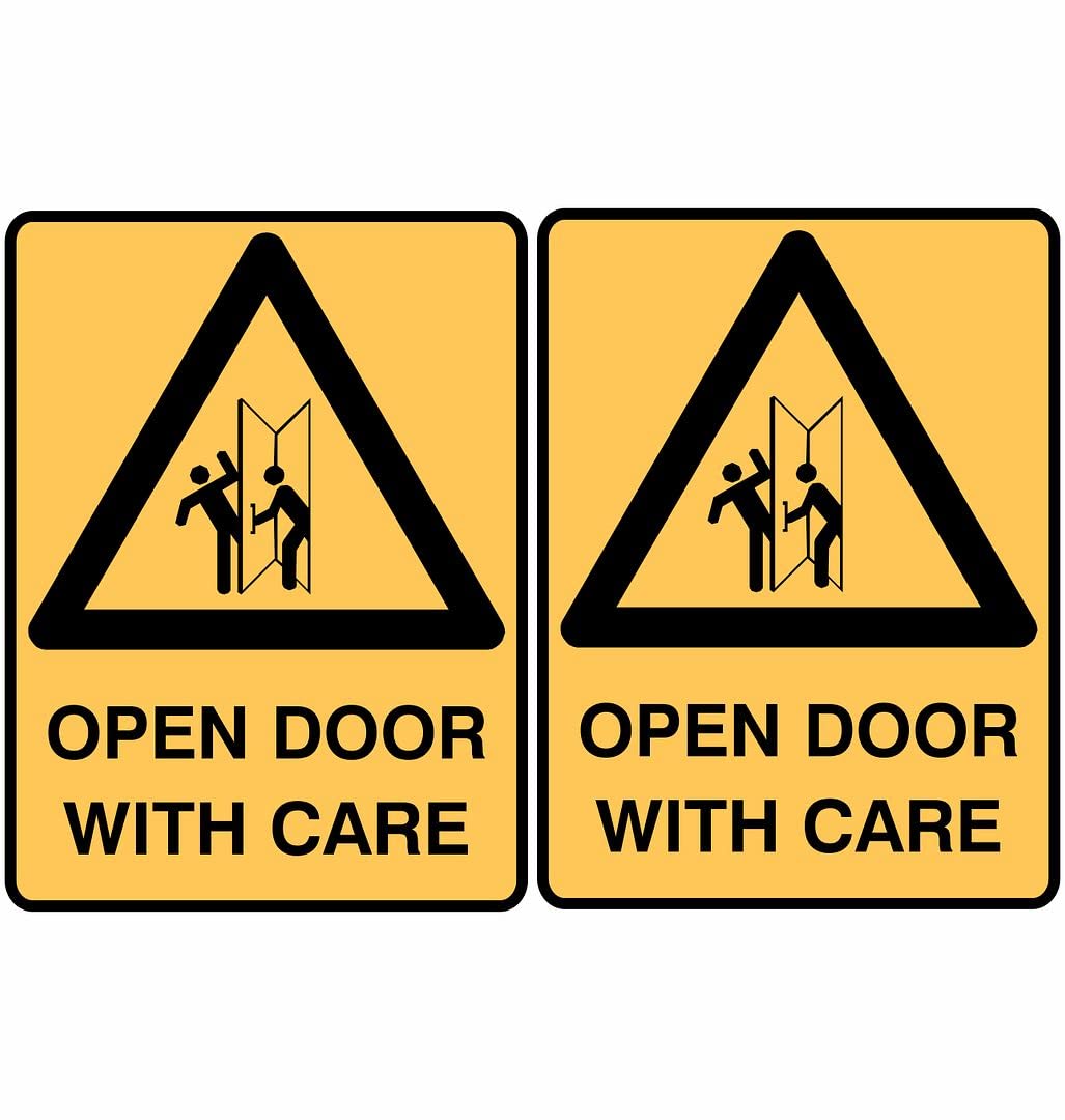 CVANU Open Door With Care Safety Sign Sticker Self Adhesive PVC Vinyl ...