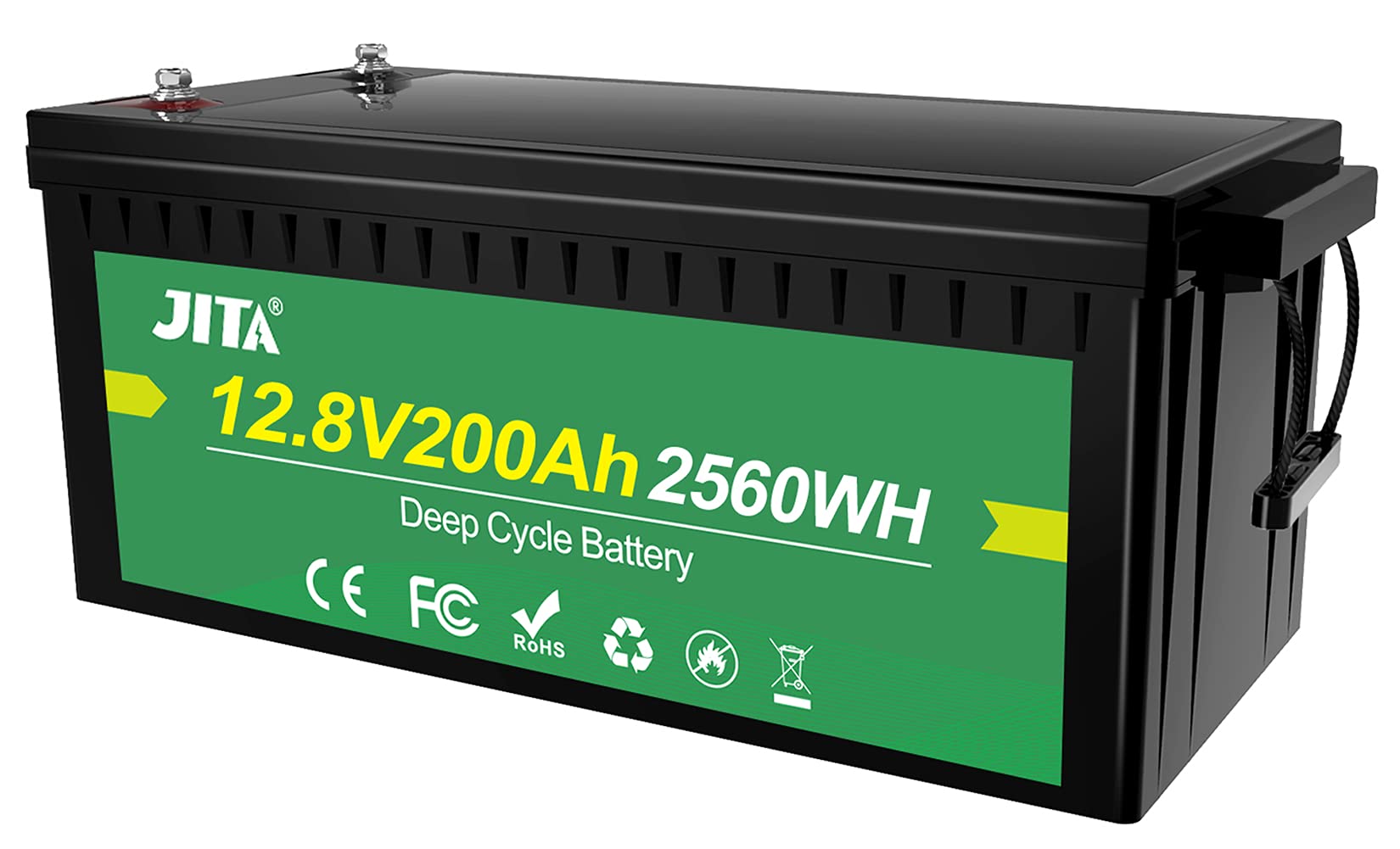 JITA 12V 200Ah Plus LiFePO4 Battery Built-in 200A BMS, RV Deep Cycle ...