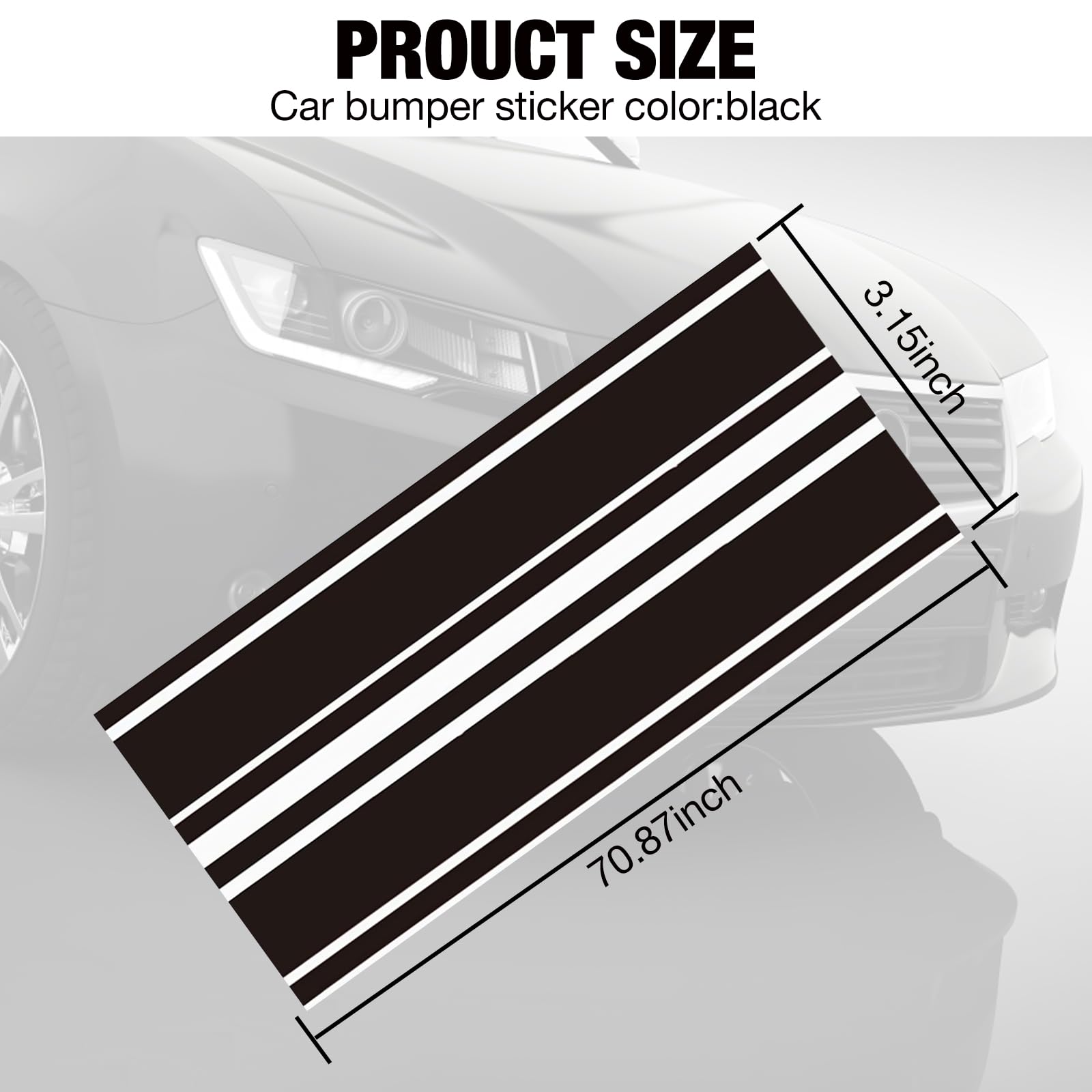 Snapklik.com : Fasebeek Pack-2 Car Hood Stickers, Exquisite Stripe ...