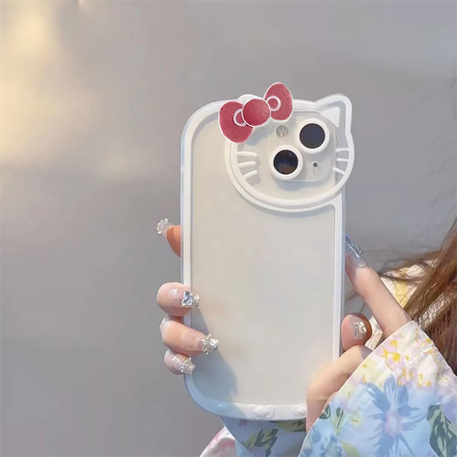 Amazon.com: NOHHROY Cute Cat Transparent Phone Case for iPhone 14 13 12 ...