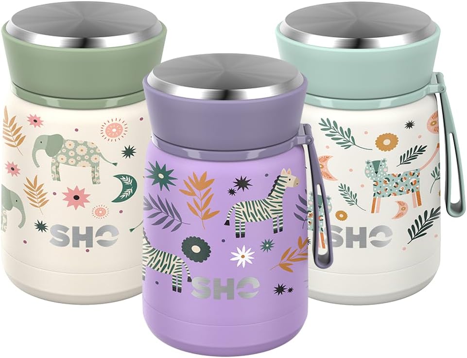 SHO Food Flask - Vacuum Insulated, Double Walled Stainless Steel Food ...