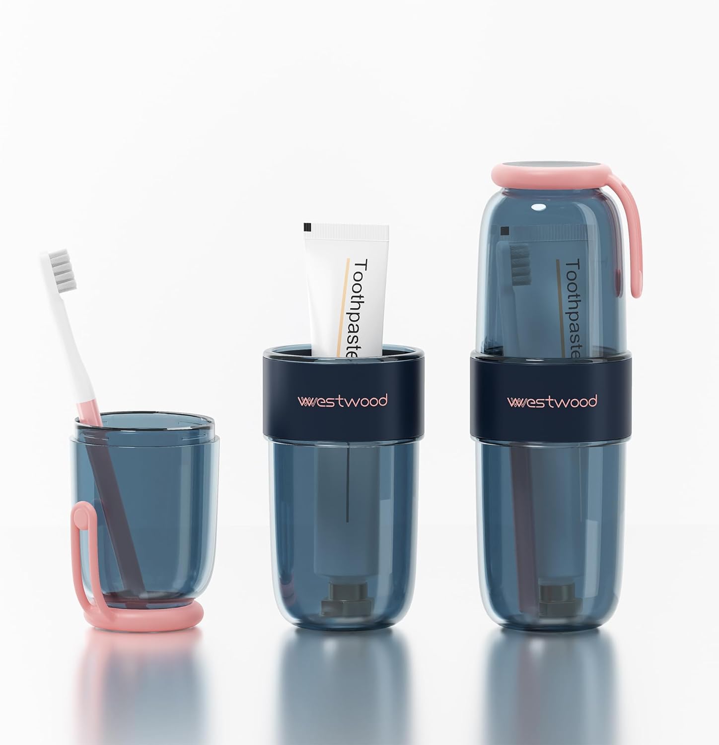 Amazon.com: HyJeryty Transparent Blue Plastic Travel Toothbrush Holder ...