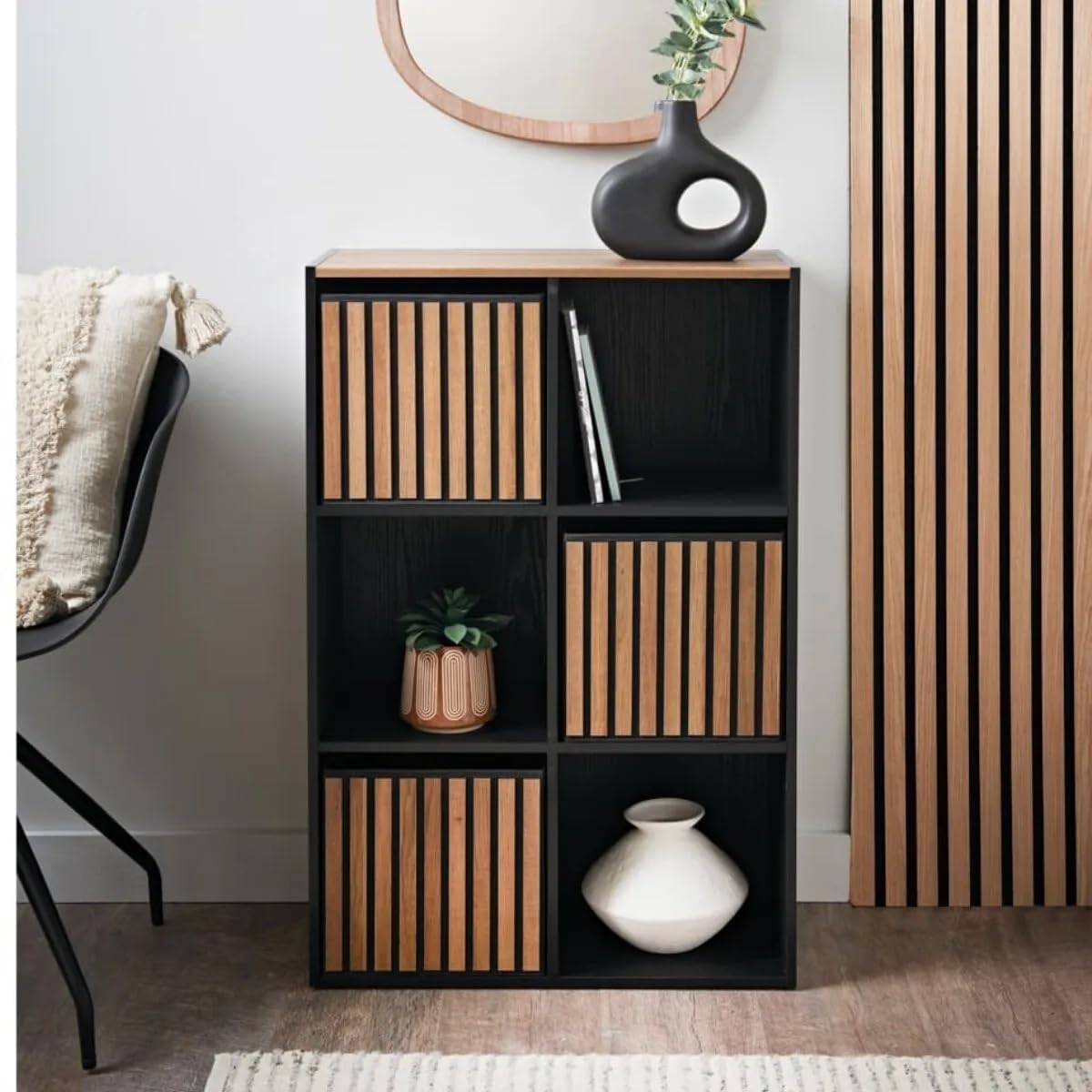 6 Cube Modern Bookcase Shelving Display Unit with Storage Boxes, Shelf ...