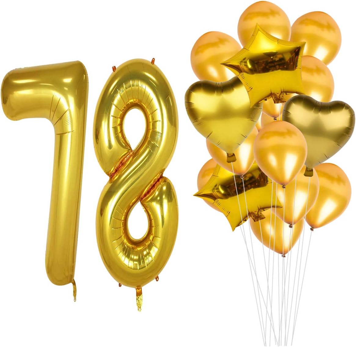 Amazon.com: MAGJUCHE 40 Inch Gold 78th Birthday Helium Jumbo Digital ...