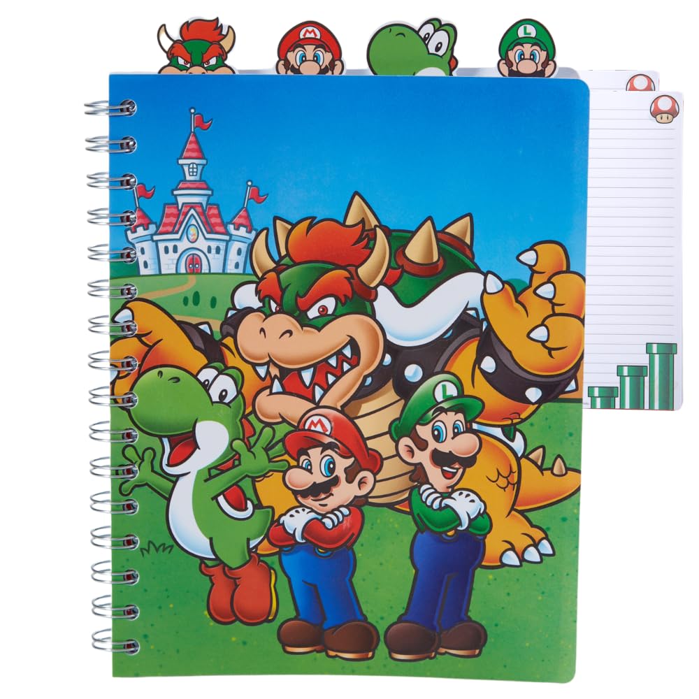 Innovative Designs Super Mario Bros Tab Journal Notebook, Spiral Bound ...