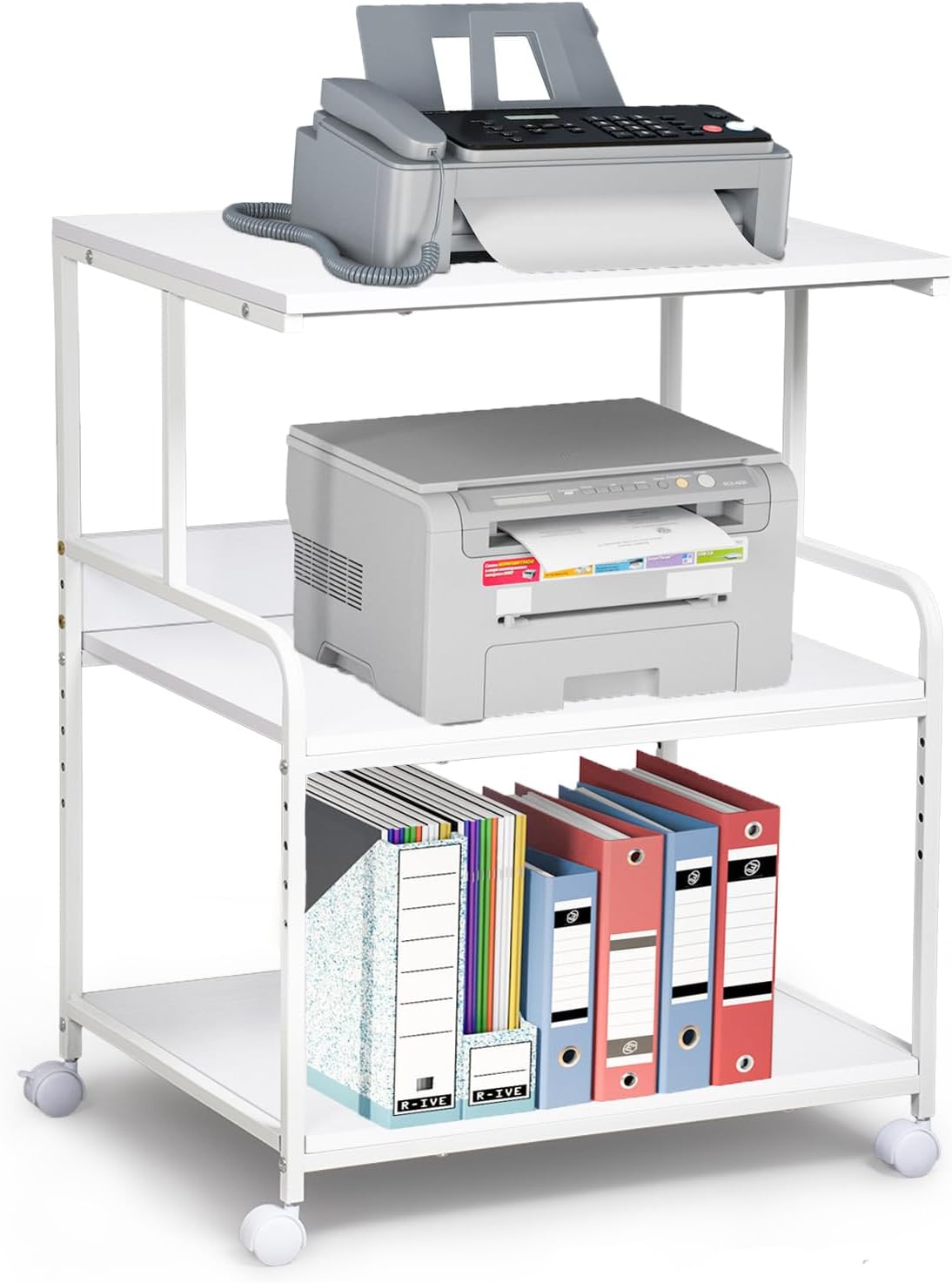Amazon.com : tonchean Printer Stand 3 Tier Mobile Printer Table with ...