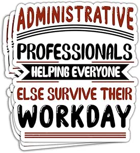 Amazon.com: JEFARIK (3 Pcs) Administrative Professionals Stickers Funny ...