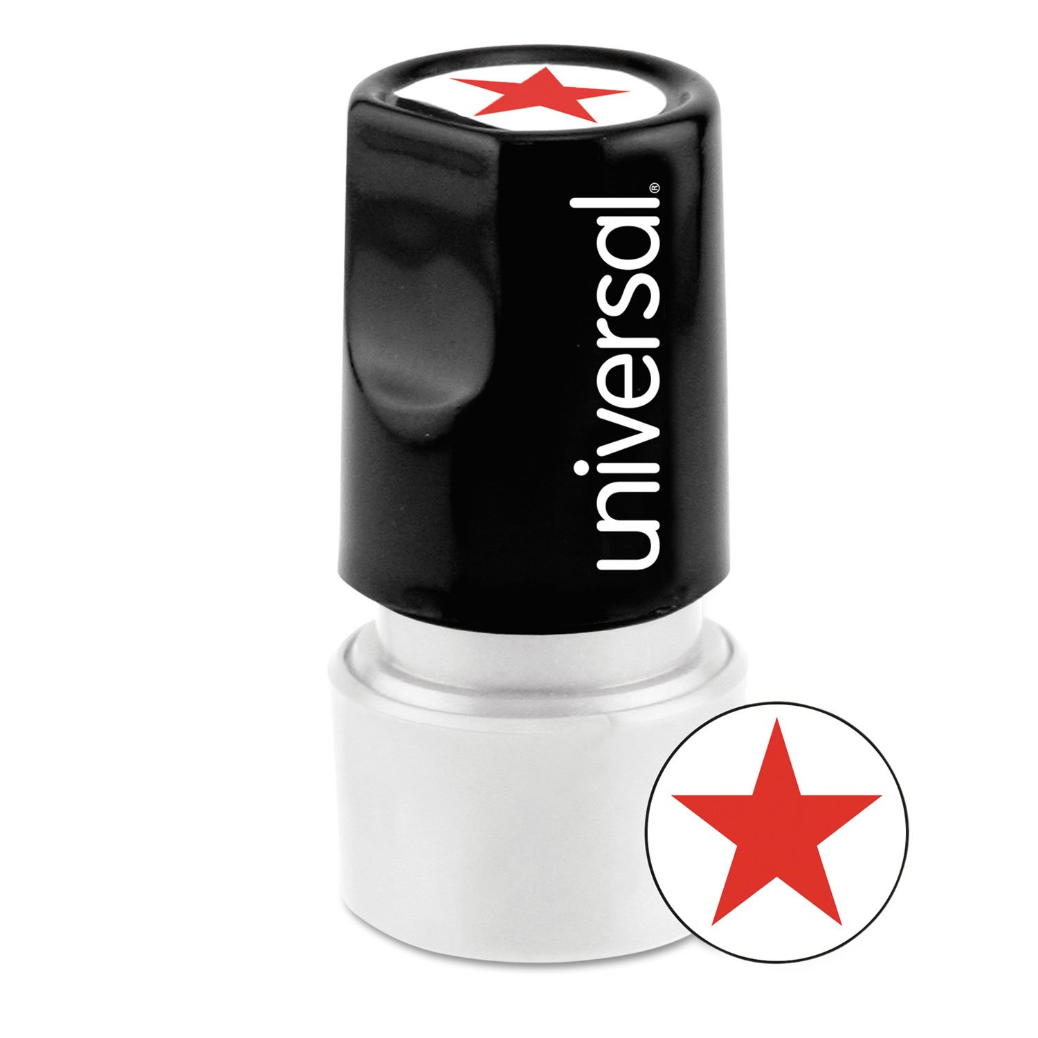 Amazon.com: Universal UNV10081 Pre-Inked/Re-Inkable STAR Round Message ...