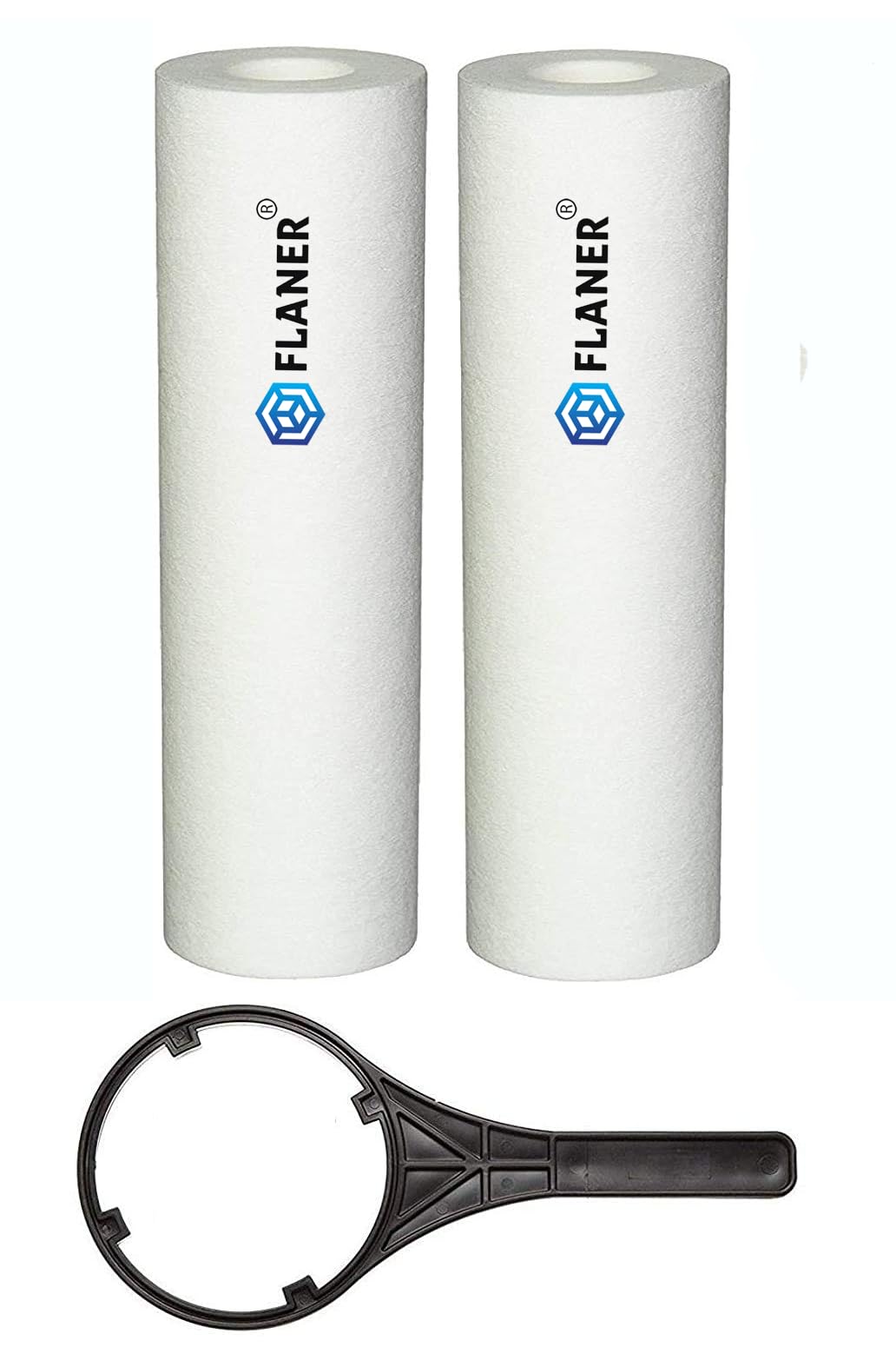 FLANER 2pcs PP Spun Filter + 1 Spanner for All Types of RO Water ...