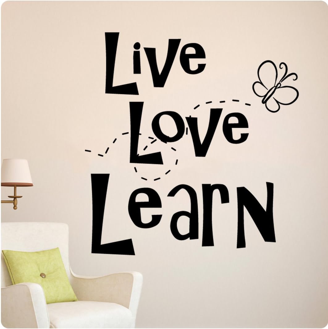 Live Love Learn Wall Decal Sticker Art Home Décor Inspirational ...