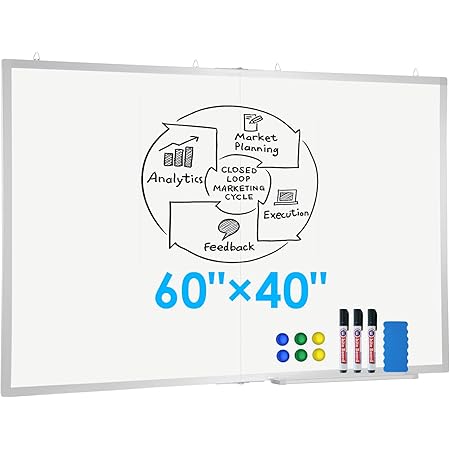 Amazon.com : Magnetic White Board, Foldable Large Dry Erase Board ...