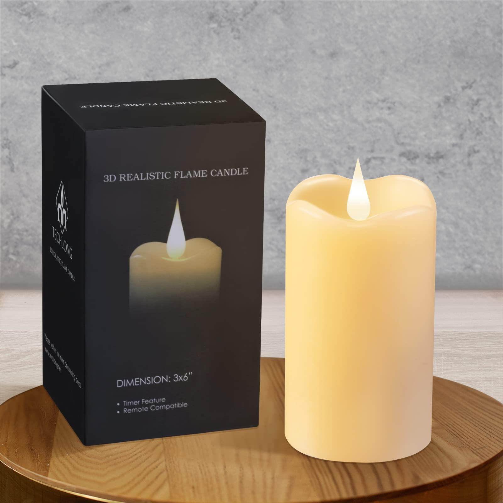 Amazon.com: TECHLONG Flickering Flameless Candles with 3D Moving Flame ...