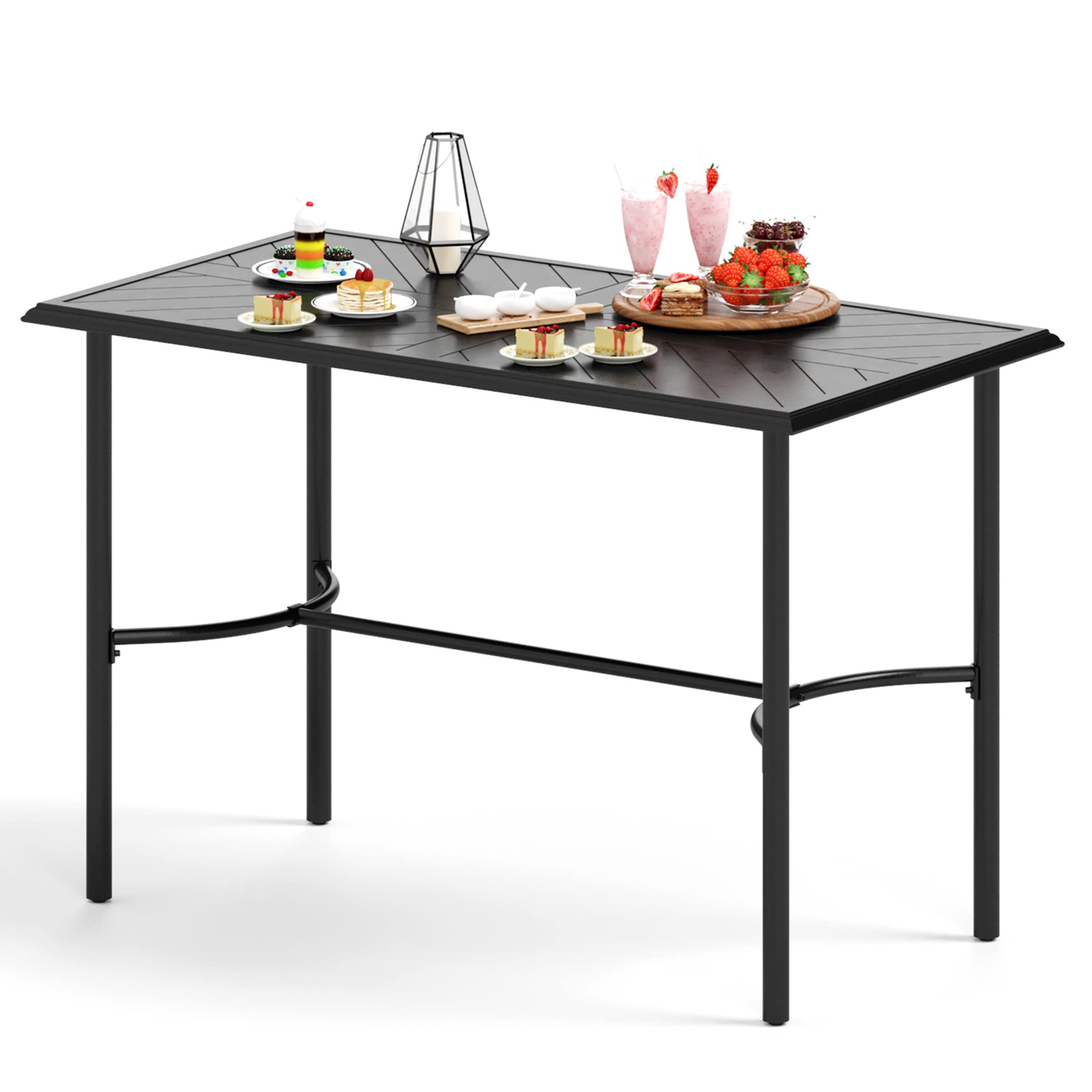 Amazon.com: Sophia & William Outdoor Patio Bar Table Metal Bar Height ...