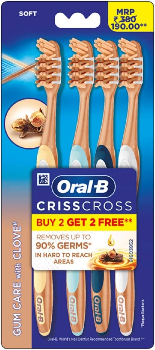 Amazon.com : Oral-B Criss Cross Toothbrush with Clove Extract, Extra ...