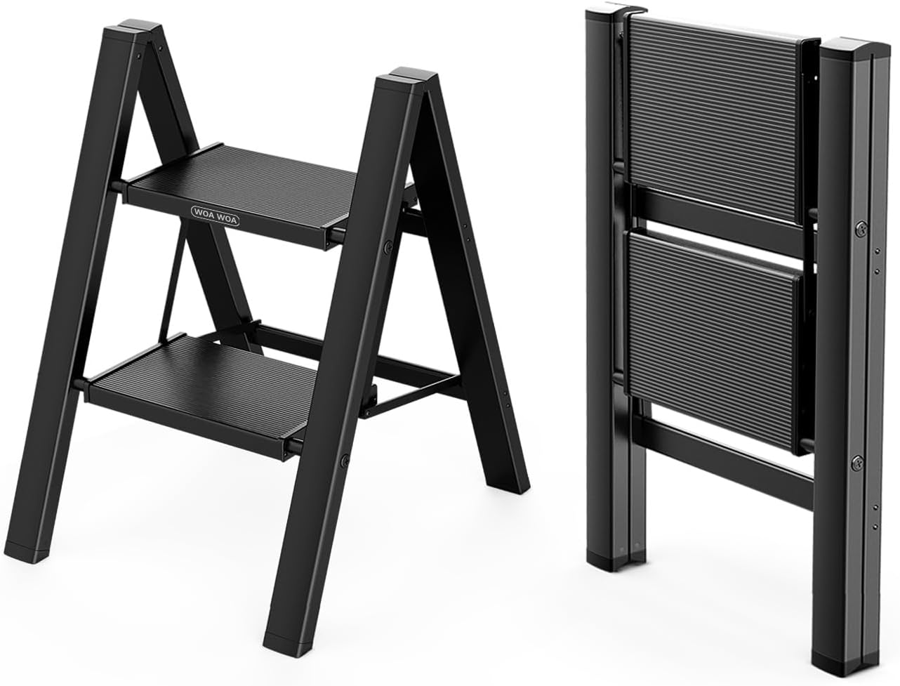 WOA WOA Step Ladder, Folding Step Stool with Widening Pedals, Portable ...