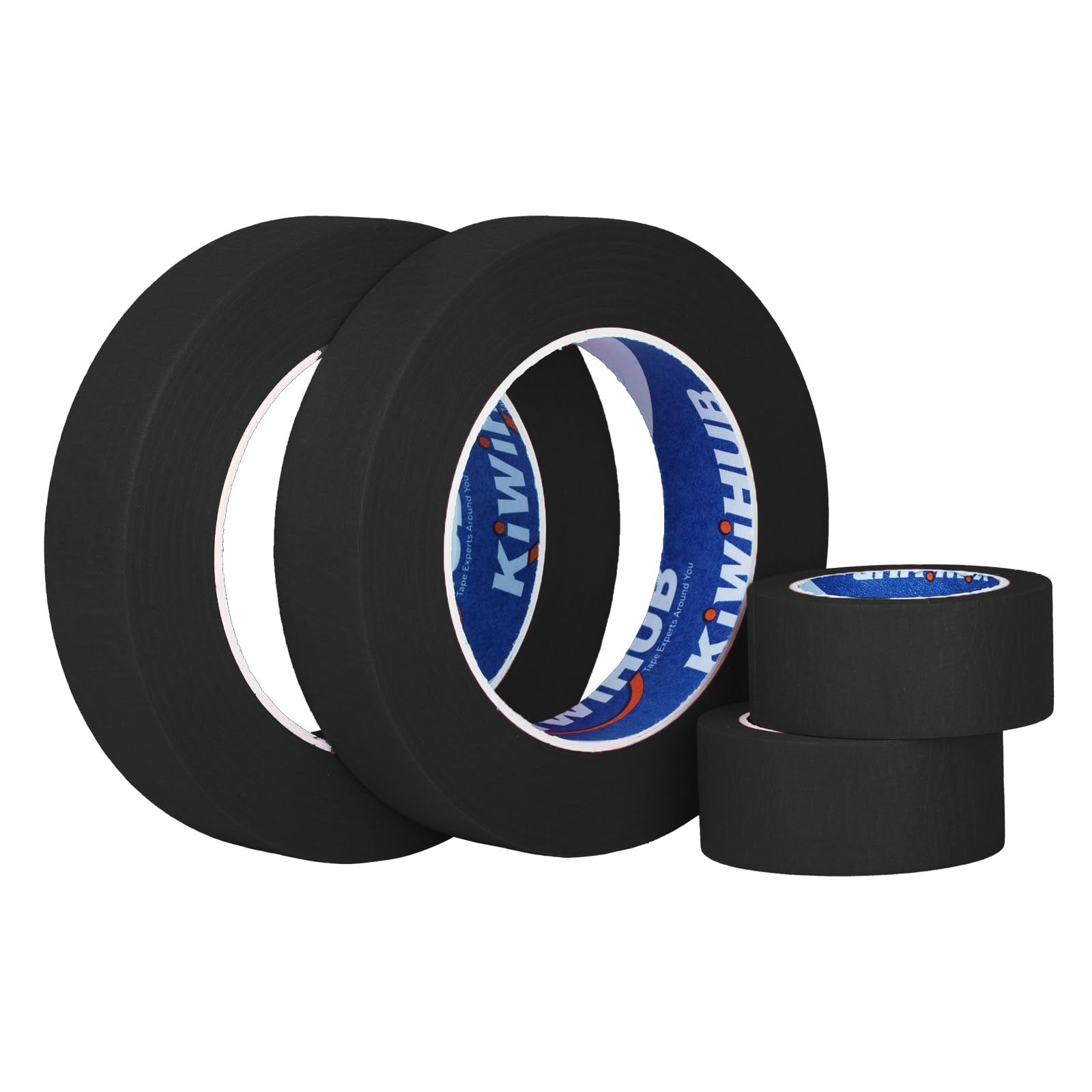 KIWIHUB - Paquete de 4 cintas negras para pintores, cinta adhesiva negra de 1 pulgada para el ...