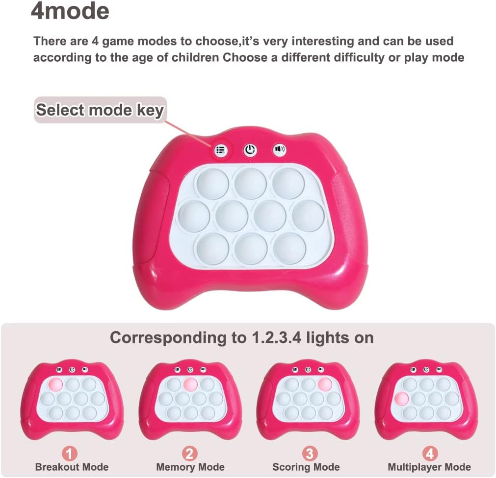 Pop It Game Light Up Fidget Toy, Quick Push Game Console, Whack a Mole Game, Decompression ...